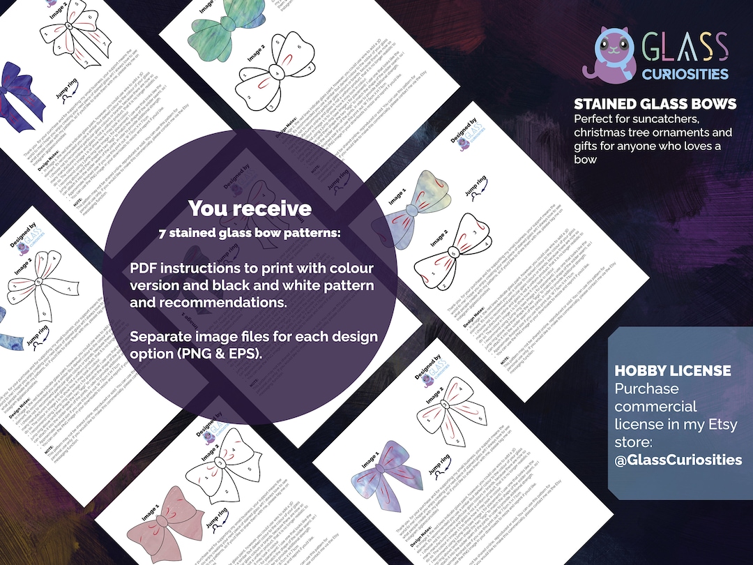 Patterns: 7 Bows Stained Glass Patterns • Stained Glass Patterns for ...