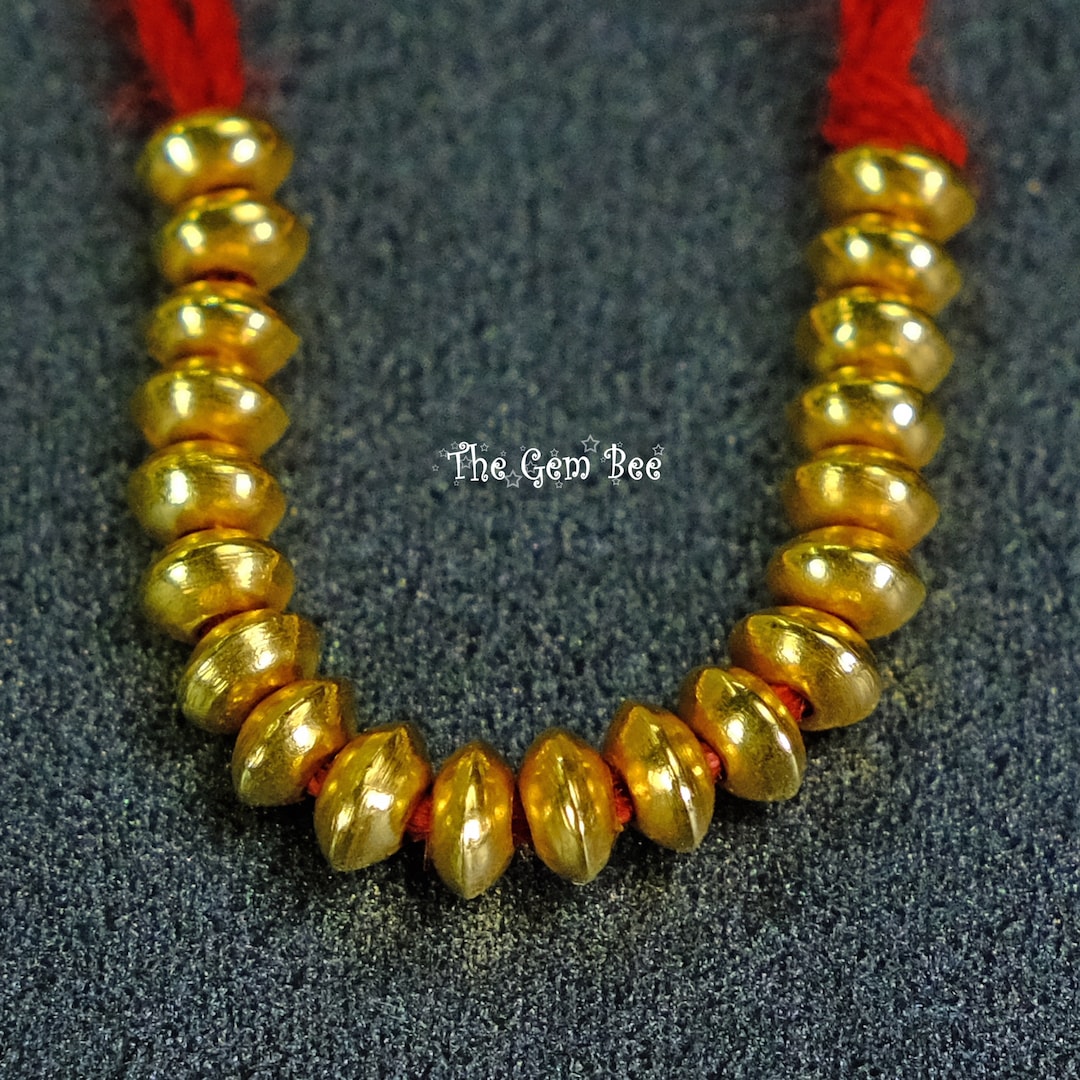 3.5mm 4mm 4.5mm 18k Solid Yellow Gold Smooth Bicone Saucer Spacer ...