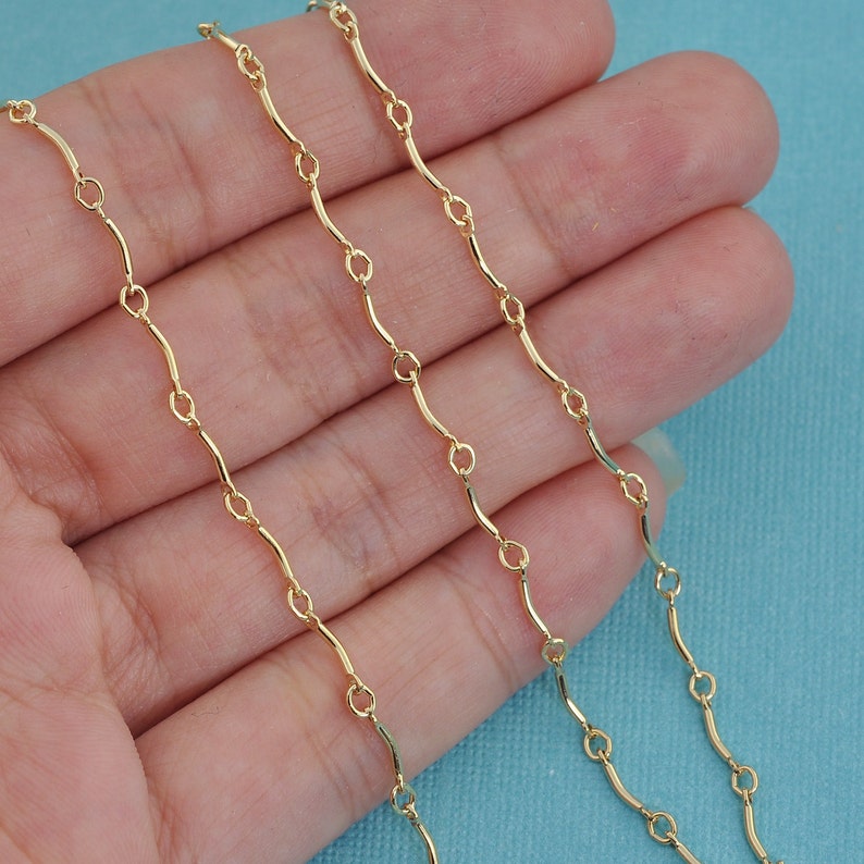 14k Gold Filled Bulk Fancy Chain 8mmx1.5mm Link by the Foot | Etsy