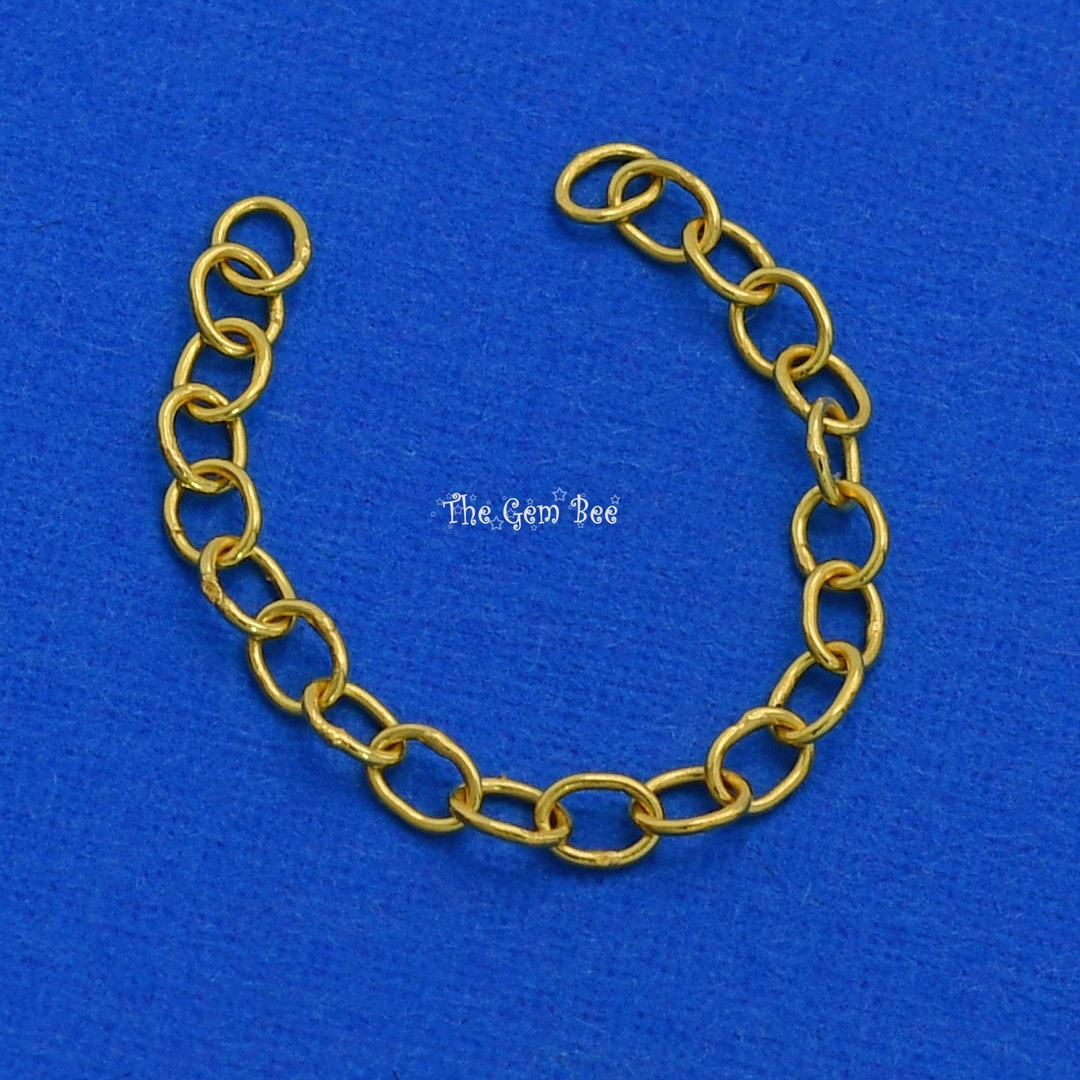 2.5mmx3mm 14k Solid Yellow Gold Simple Oval Cable Chain Extender 2 INCH ...