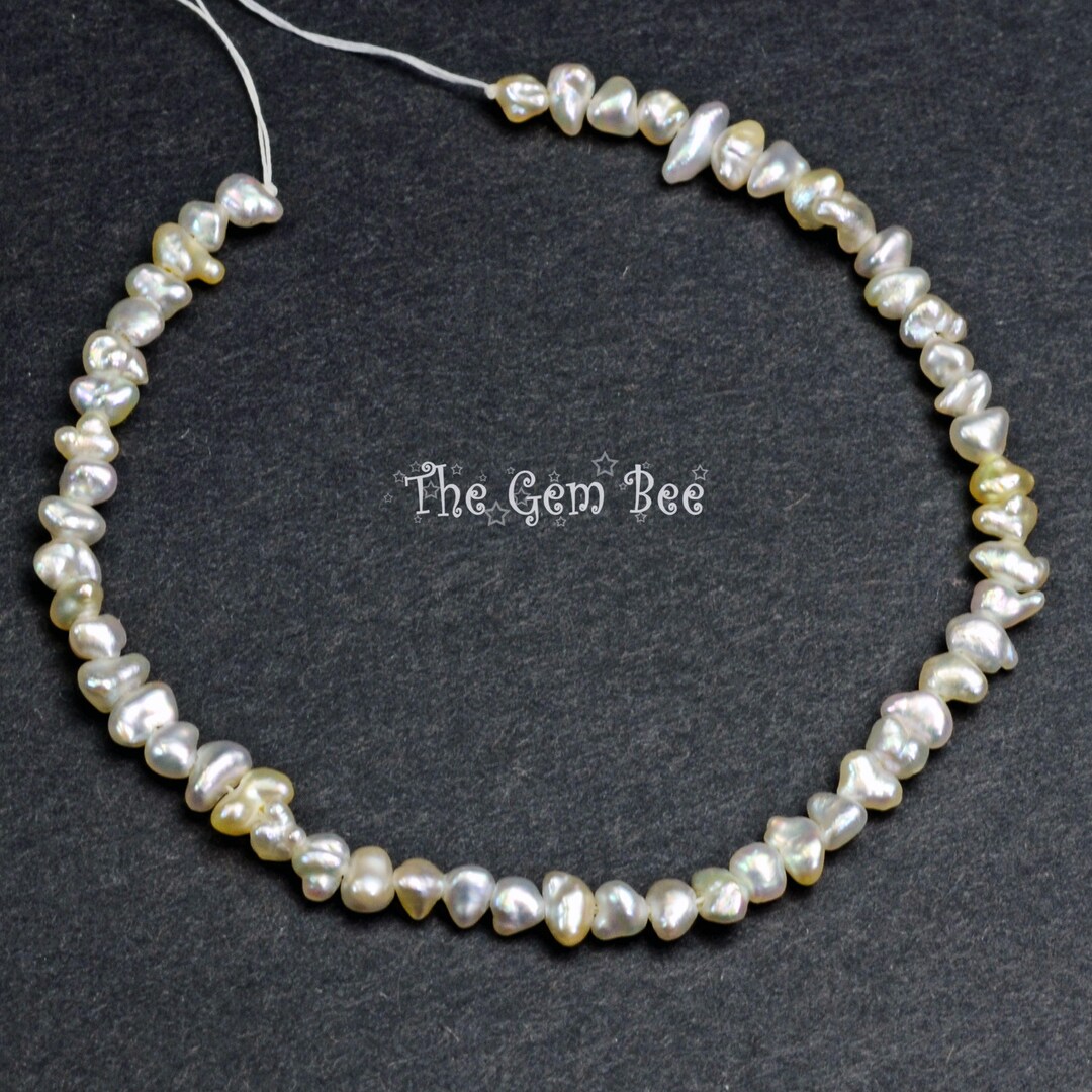 3mm-3.5mm Japanese Akoya Natural Saltwater Keishi Pearl Nugget Beads 5 ...