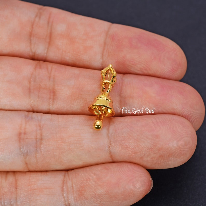 Heavy 18k Solid Yellow Gold Fancy Bell Charm Pendant Finding - Etsy