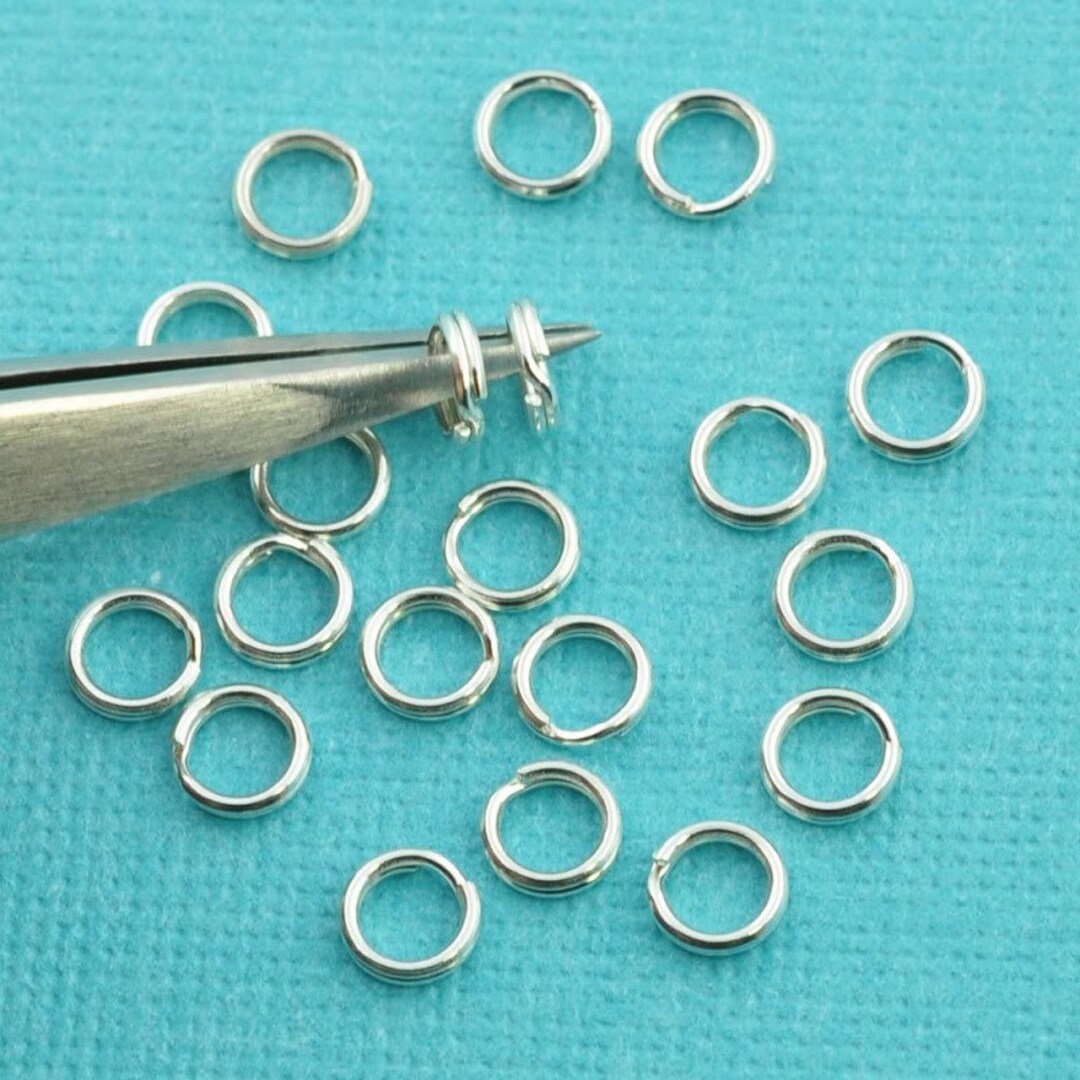 4.5MM Rhodium Plated 925 Sterling Silver Split Jump Rings Quantity: (20 ...