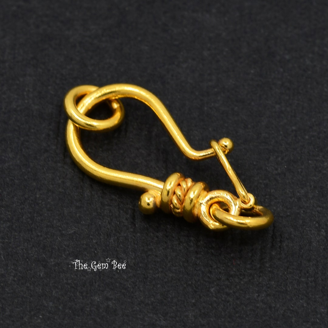 8.8mmx17.8mm 18k Solid Gold Large Fancy Hook Clasp Finding With ...
