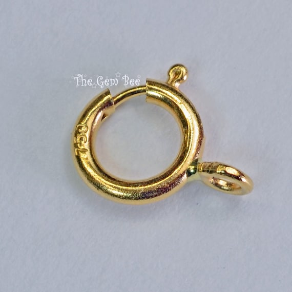 5.5MM 18k Solid Yellow Gold Spring Ring Clasp W OPEN Jump Ring - Etsy