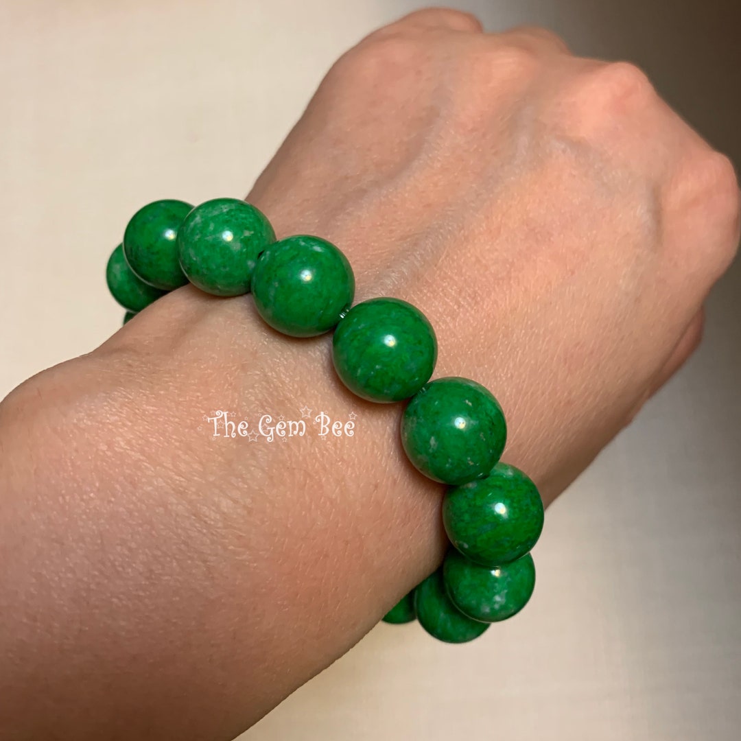 GIA Cert RARE Natural Green Gem Maw Sit Sit Round Sphere Globe Bead ...