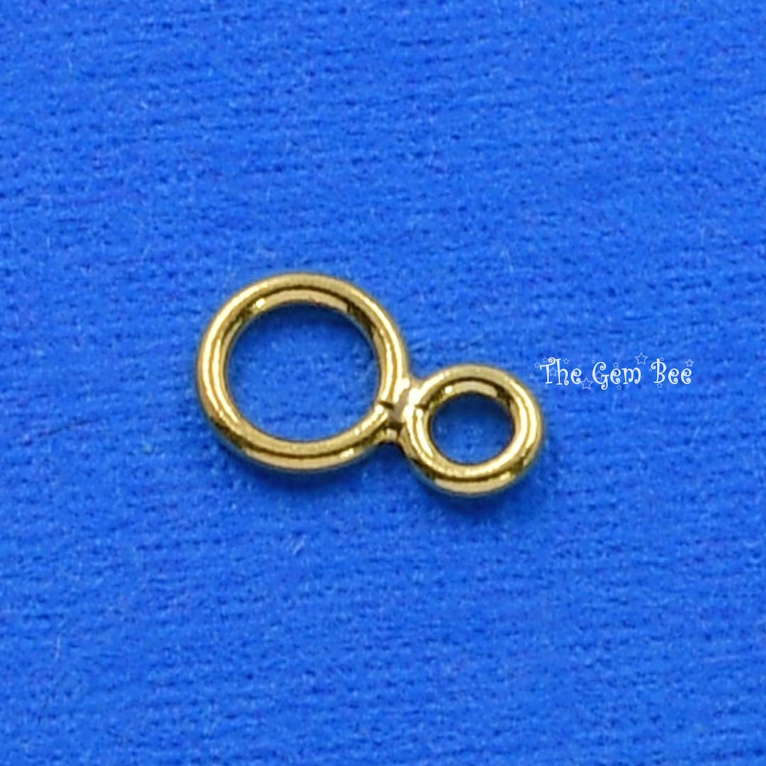 18k Solid Yellow Gold Figure 8 Connector 20 Gauge Jump Ring for Crimp ...