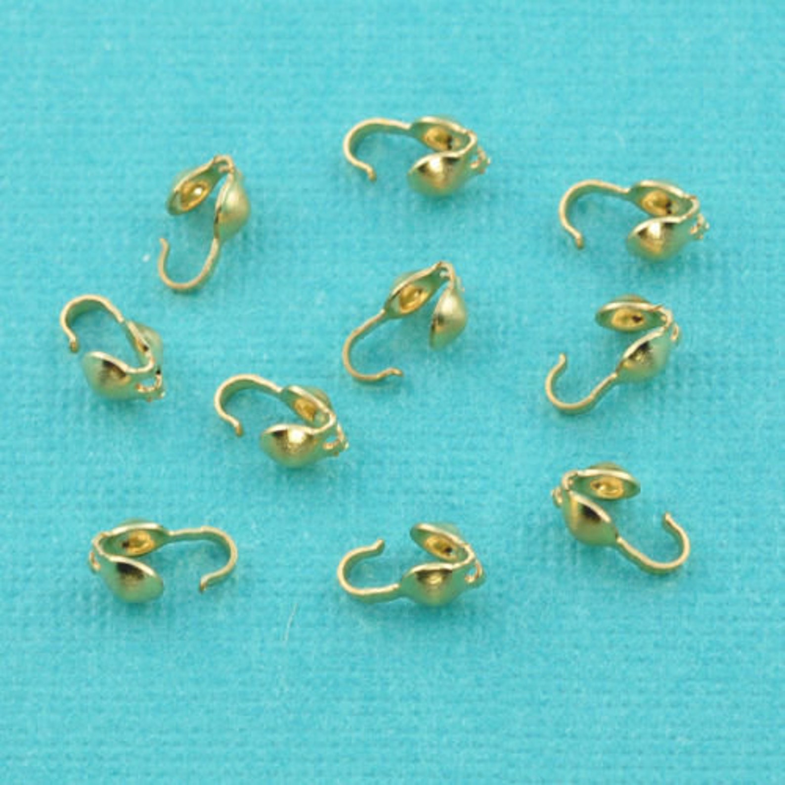 14K Gold Filled Clam Shell Crimp Bead Tip Cord Knot Cover 10 - Etsy