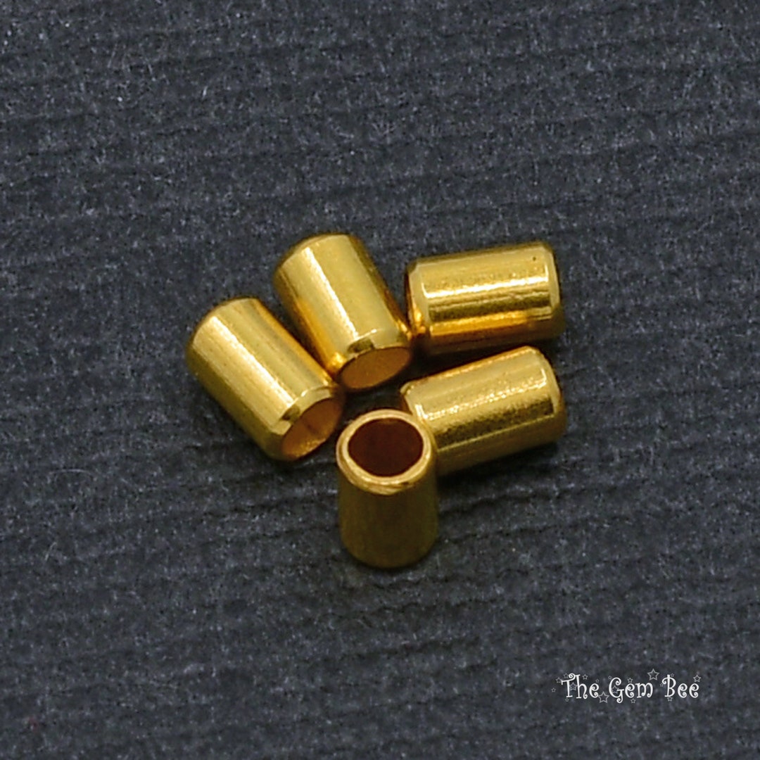 2mmx3mm 18k Solid Yellow Gold Crimp Tube Beads Quantity: (2) or (10) - Etsy