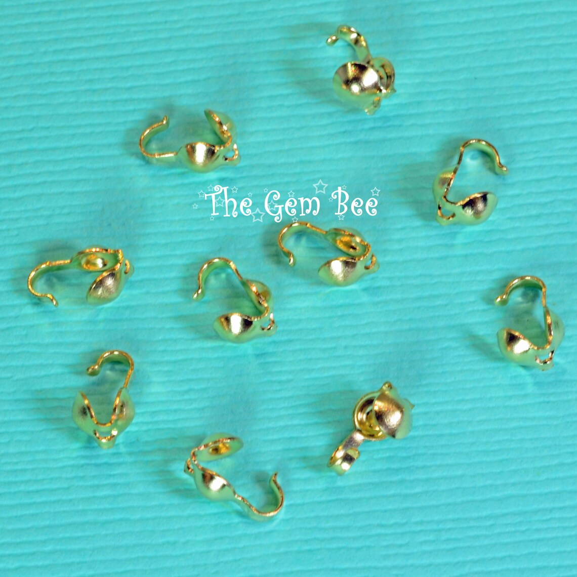 14K Gold Filled Clam Shell Crimp Bead Tip Cord Knot Cover 10 | Etsy