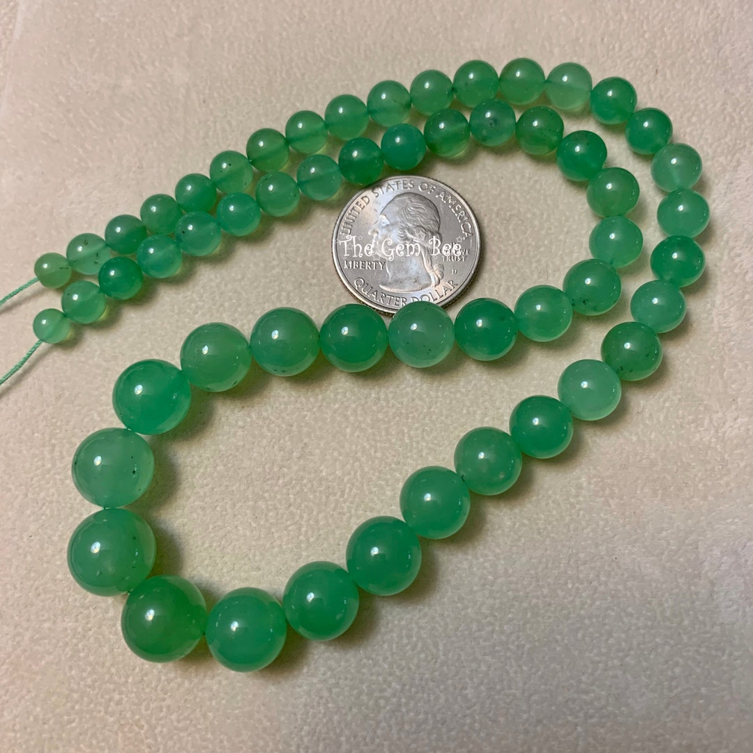 5.5mm-12mm Old Stock Australian Imperial Chrysoprase Sphere Bead 17.5 ...