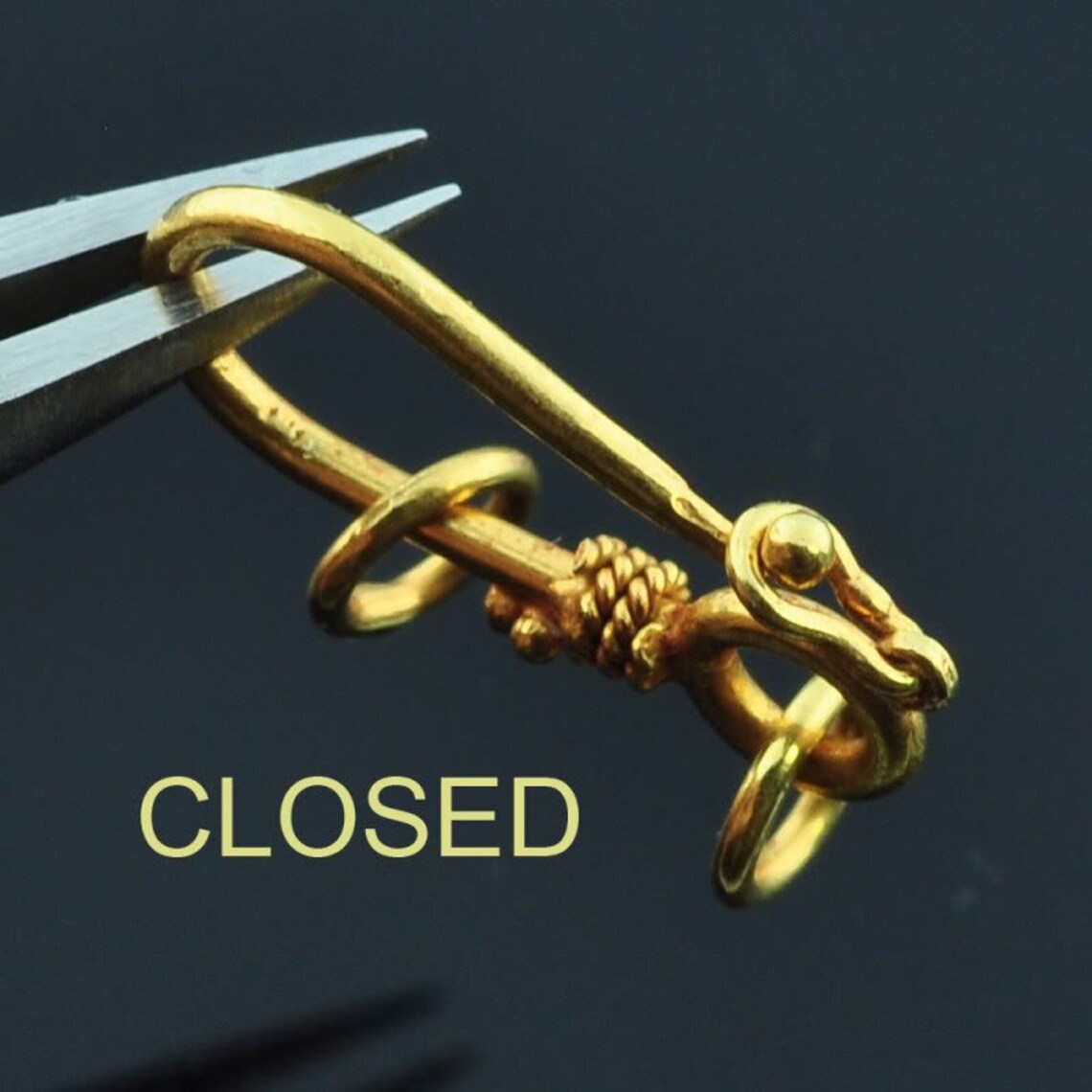 8.8mmx17.8mm 18k Solid Gold Large Fancy Hook Clasp Finding With ...