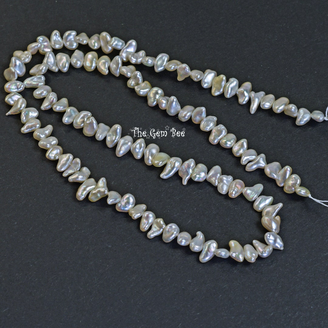 5.5mm-8mm Jumbo Size Japanese Akoya Natural Cream Saltwater Keshi Pearl ...