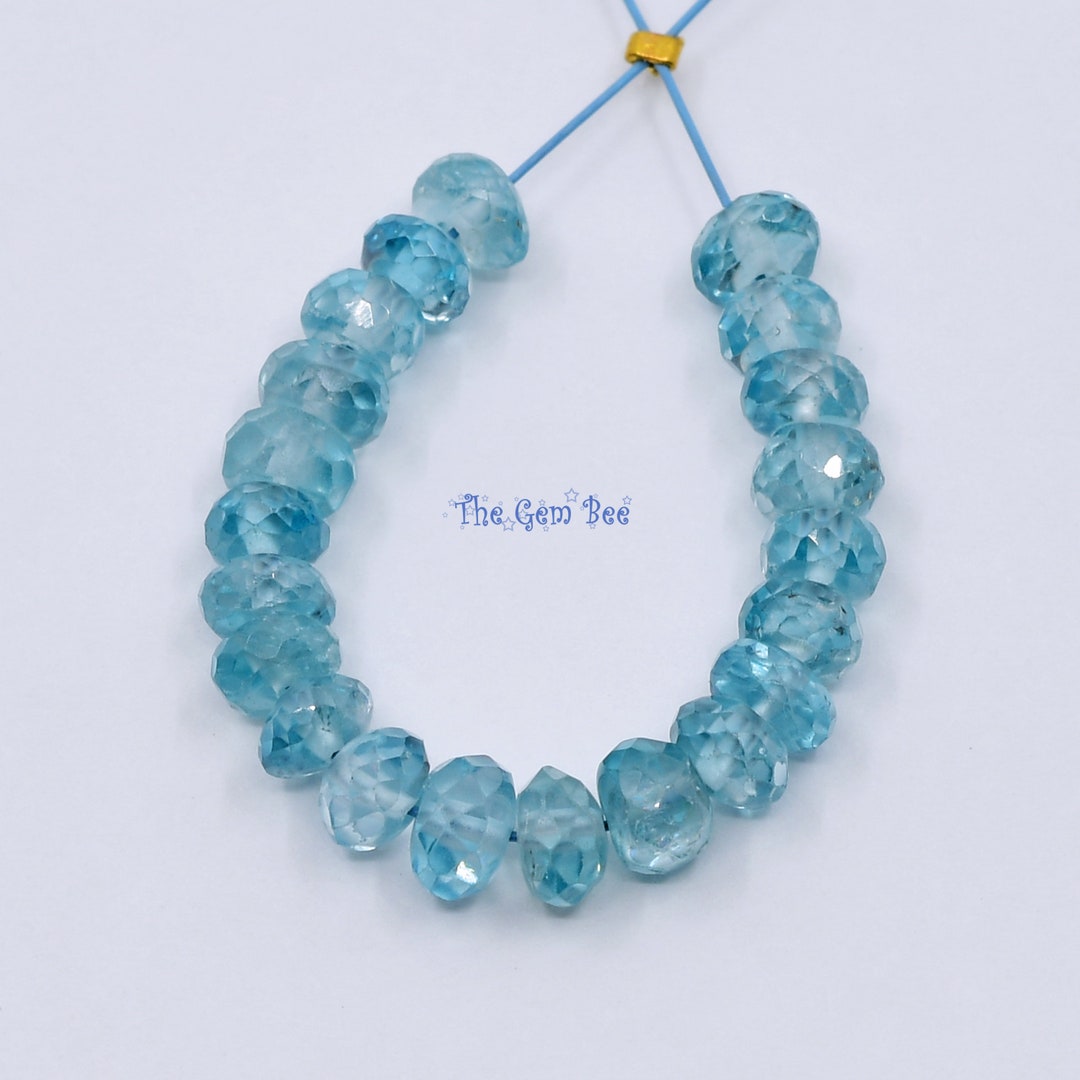4mm Rare Blue Zircon Faceted Rondelle Beads (20 Pieces) - Etsy