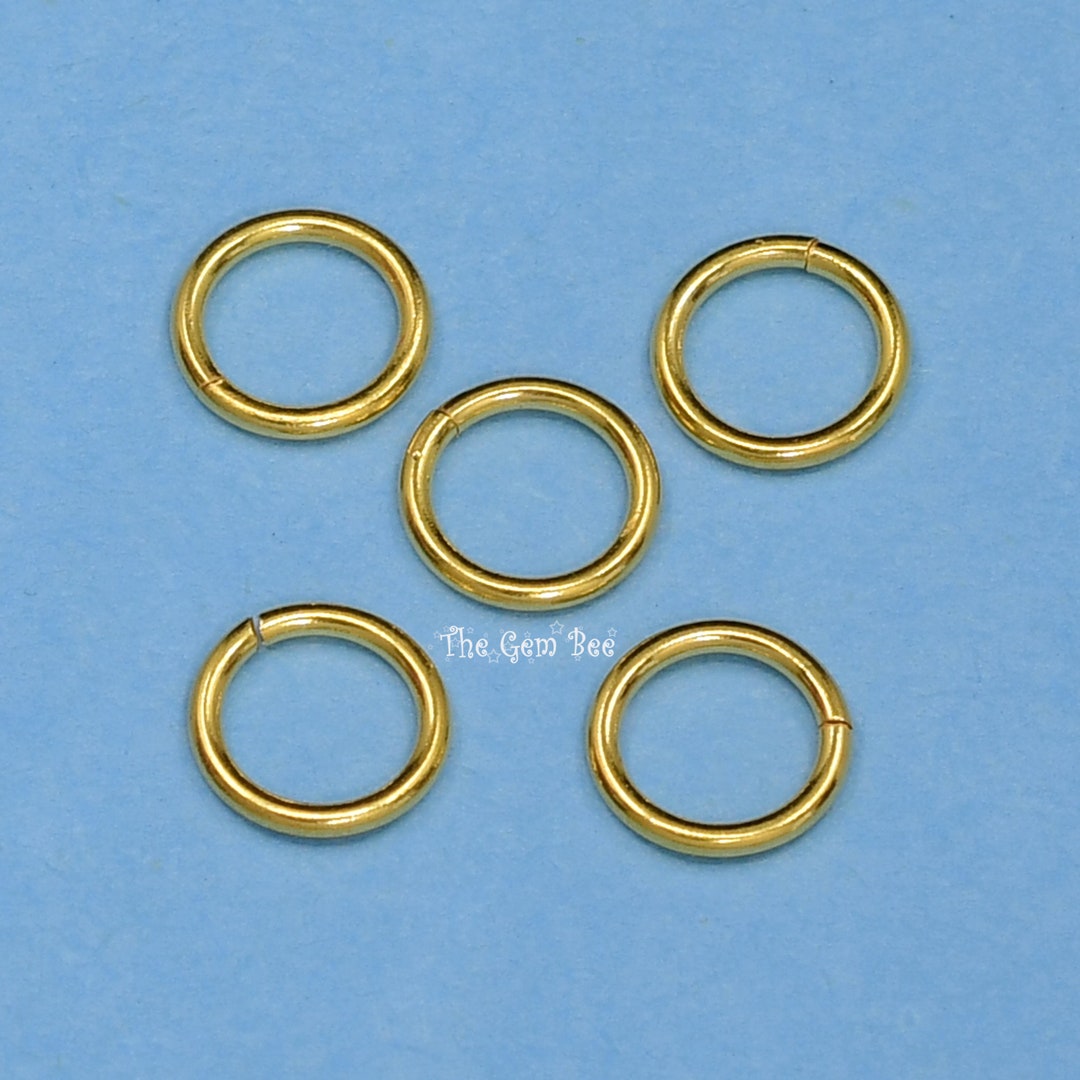 7mm 19 Gauge 14k Solid Yellow Gold Open Jump Ring Quantity: 1 Piece or ...