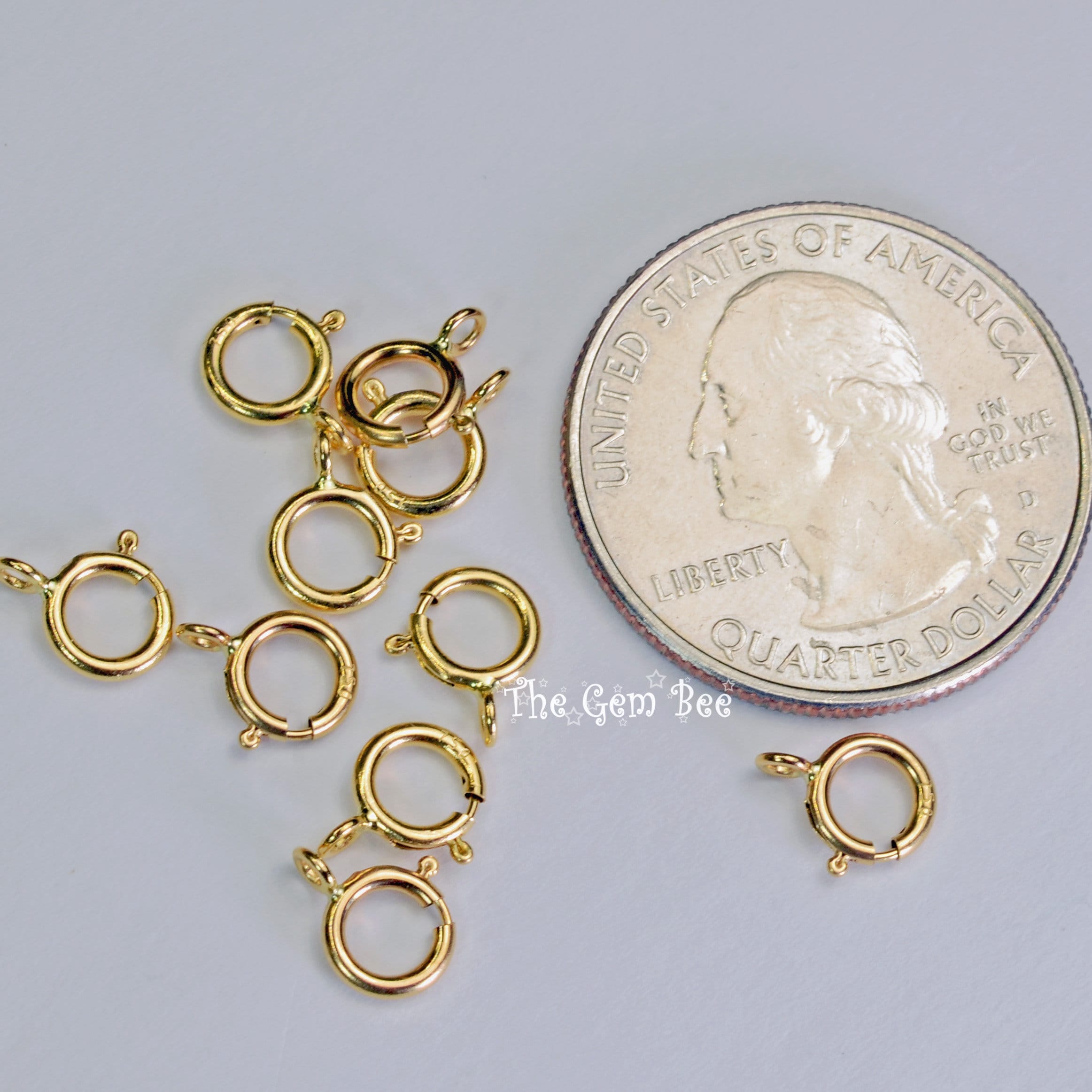 6MM 18k Solid Yellow Gold Spring Ring Clasp With Closed Jump - Etsy