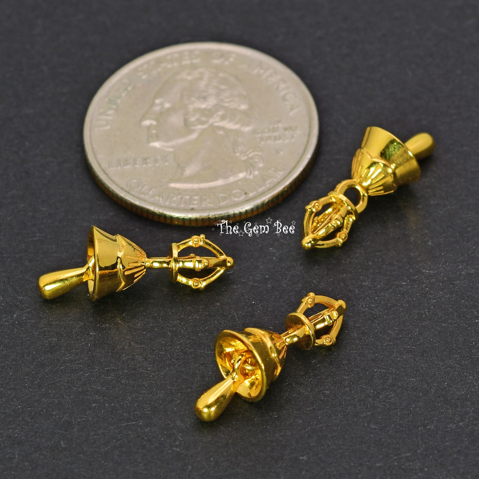Heavy 18k Solid Yellow Gold Fancy Bell Charm Pendant Finding - Etsy