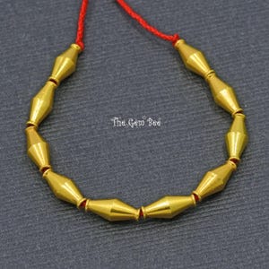18k Solid Yellow Gold Fancy Long Bicone Kite Shape Spacer Findings ...