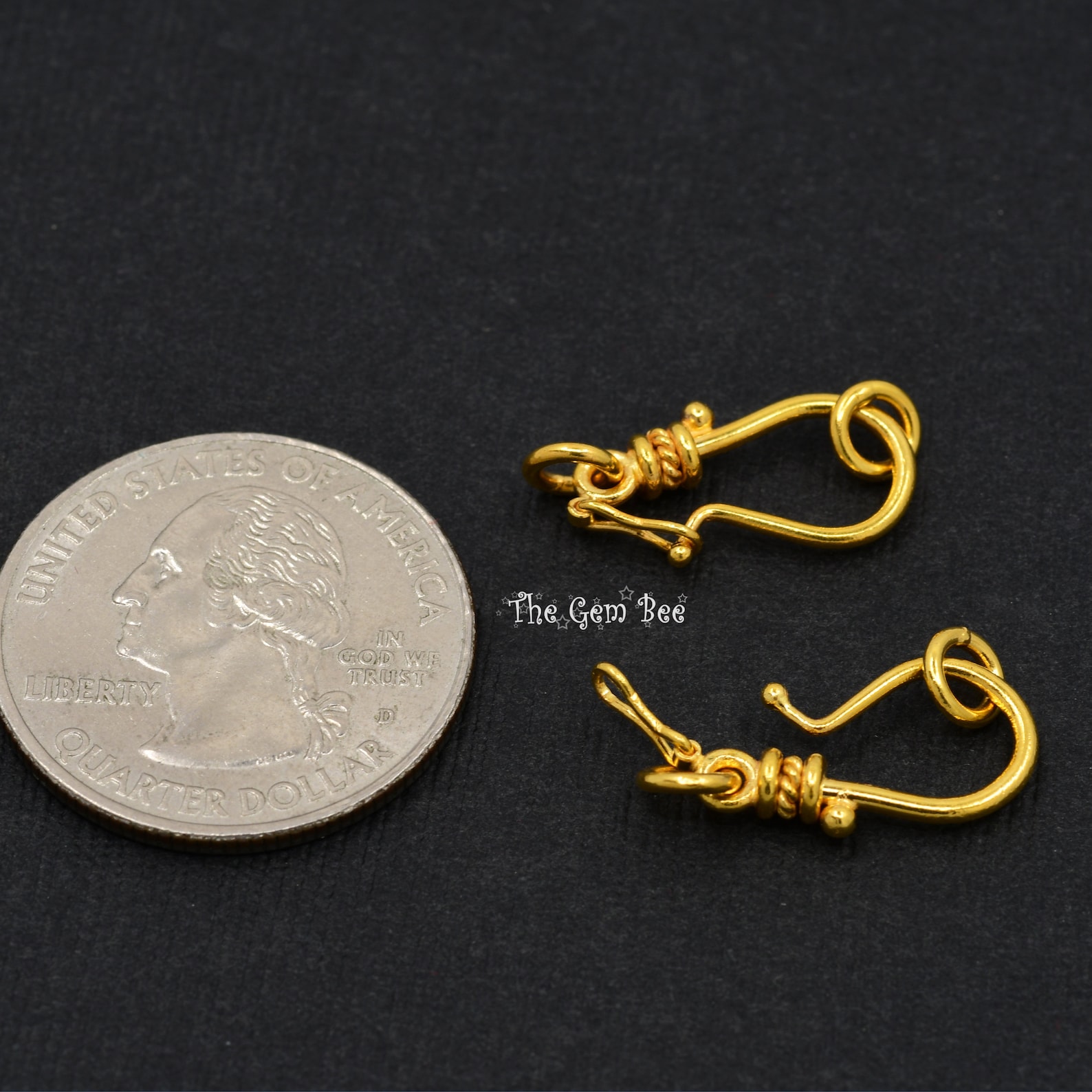 8.8mmx17.8mm 18k Solid Gold Large Fancy Hook Clasp Finding With ...
