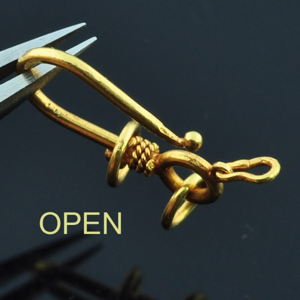 8.8mmx17.8mm 18k Solid Gold Large Fancy Hook Clasp Finding With ...