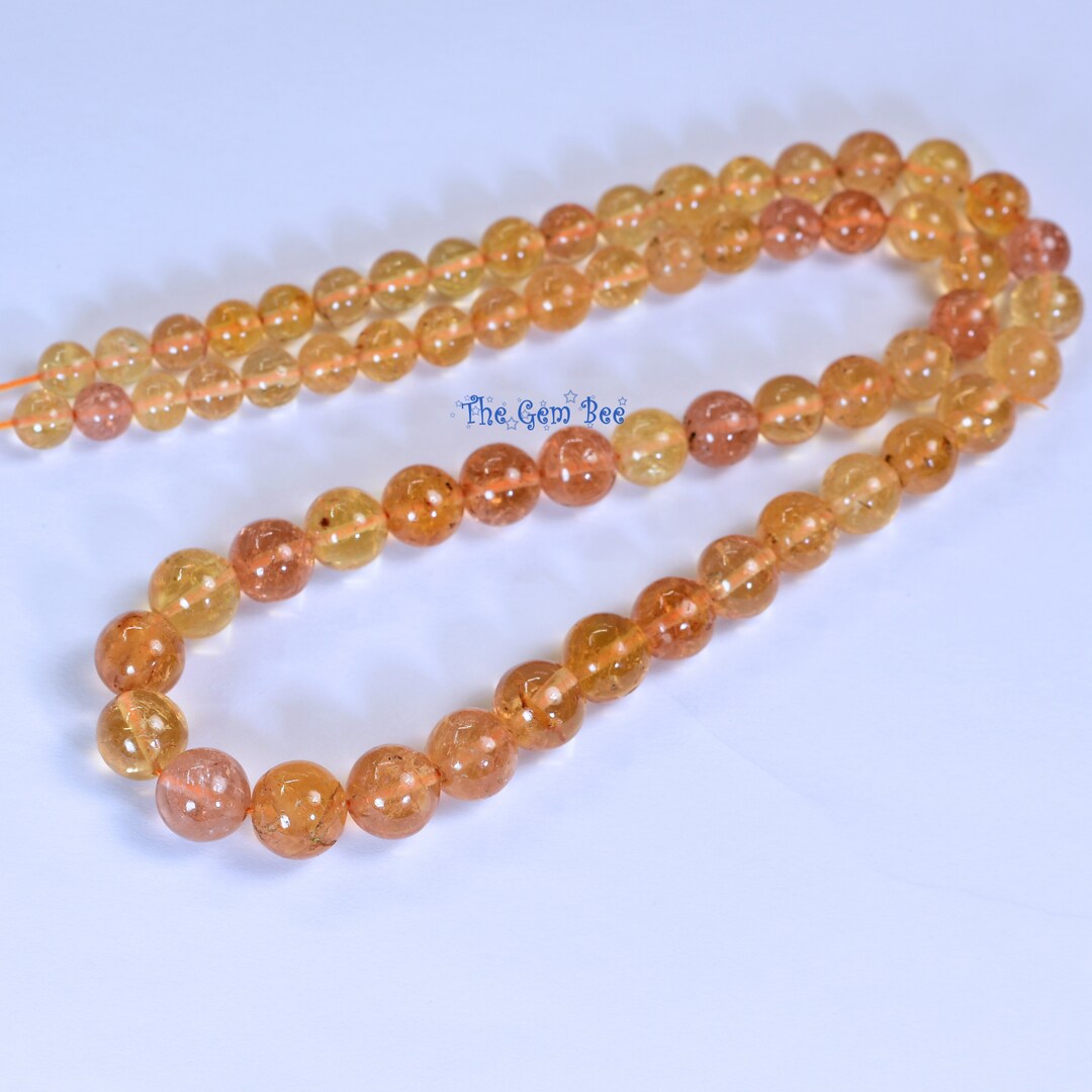 202ct Imperial Topaz Smooth Round Sphere Beads 16.2 Inch Strand - Etsy