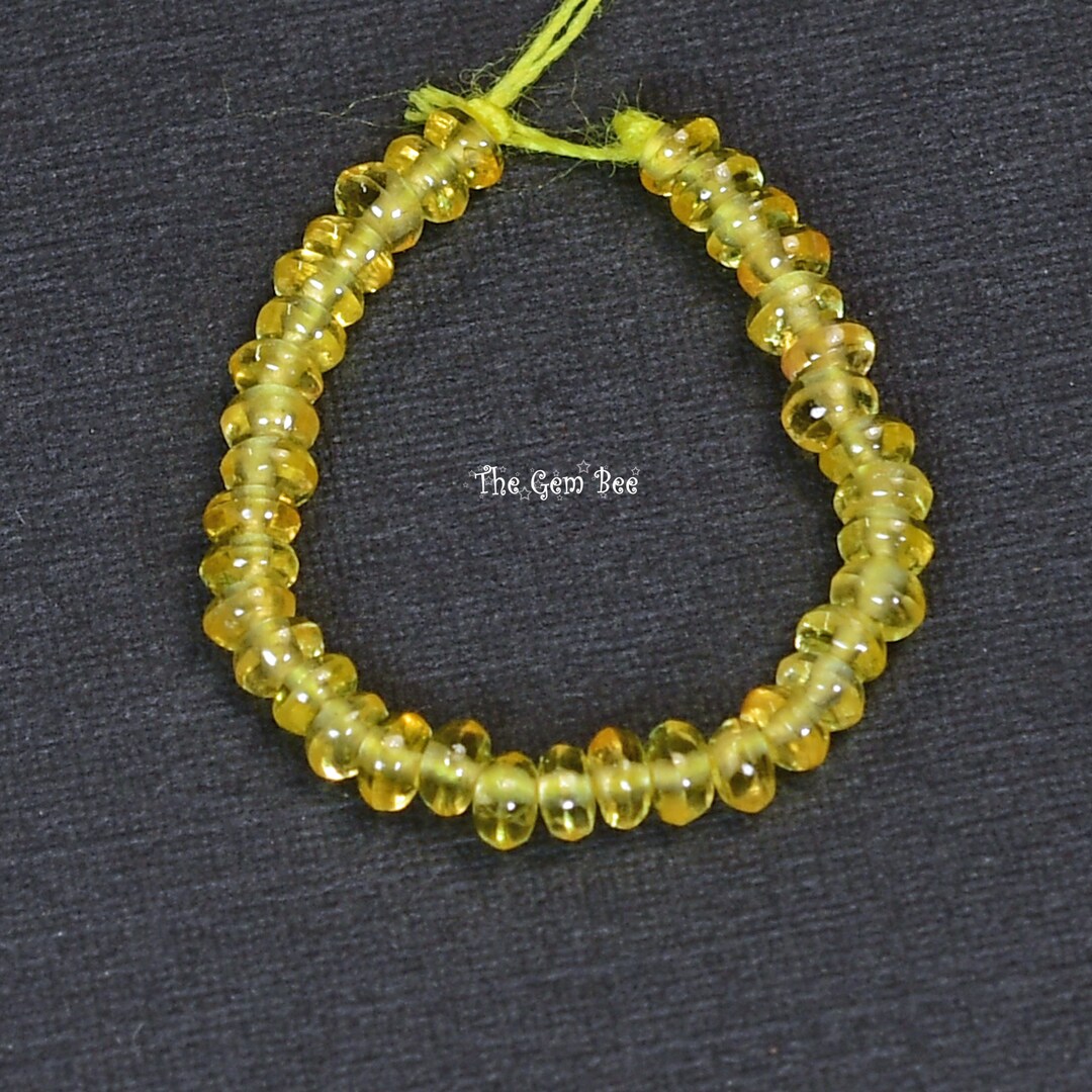 2.6mm Petite Natural Pure Yellow Sapphire Smooth Rondelle Beads 2 ...