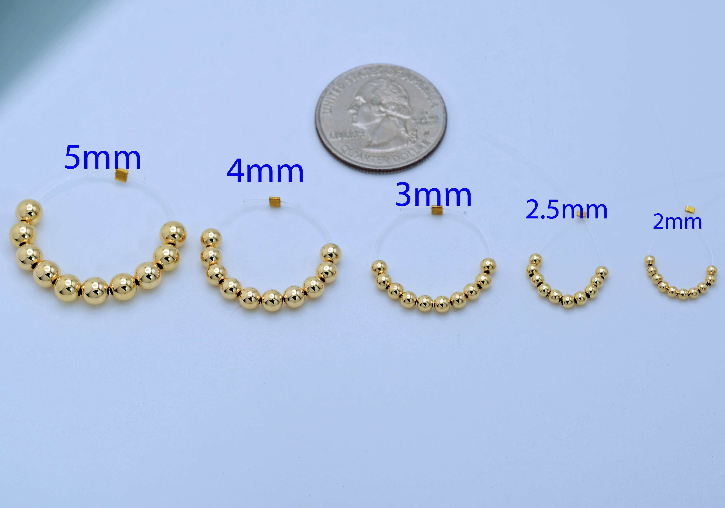 4MM 18k Solid Gold Smooth Round Ball Sphere Bead Spacer (10) - Etsy