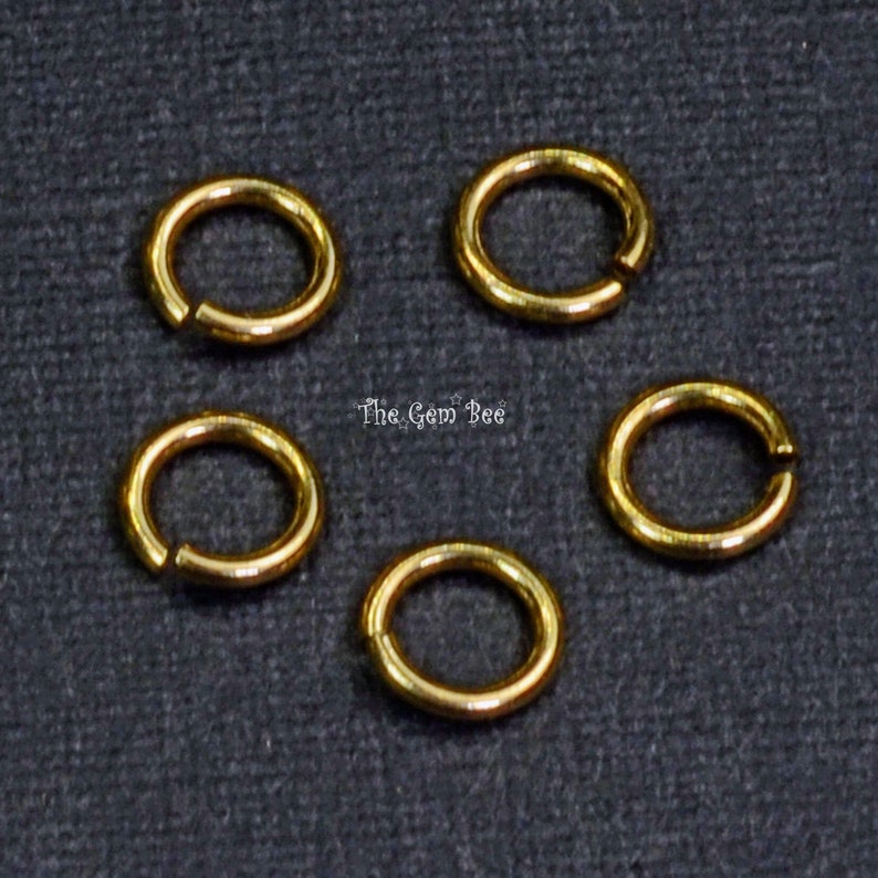 4MM 22 Gauge 14k Solid Yellow Gold Open Jump Ring Quantity: (1) or (5 ...