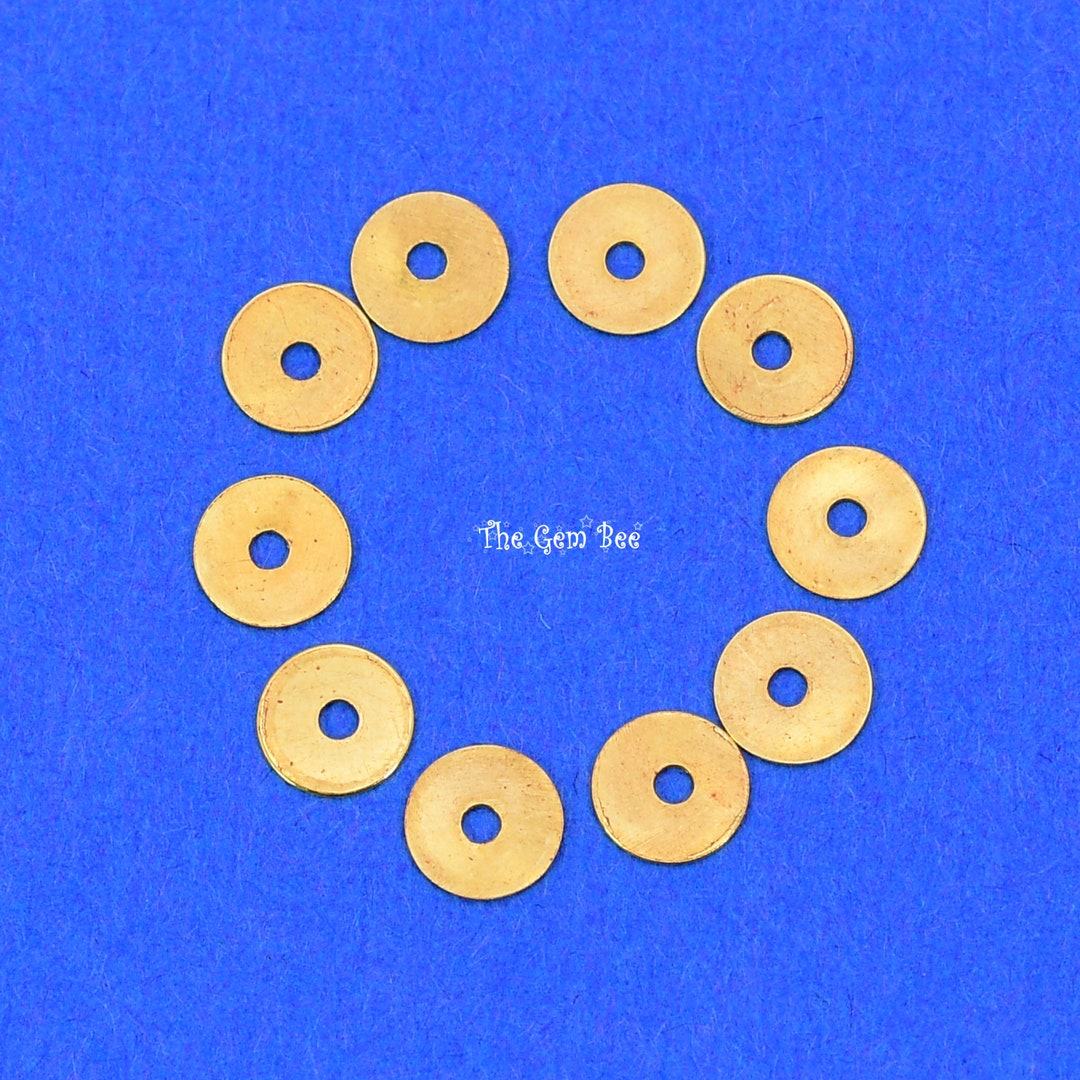4mm 18k Solid Yellow Gold Handmade Thin Disc Spacer Findings Beads (10 ...