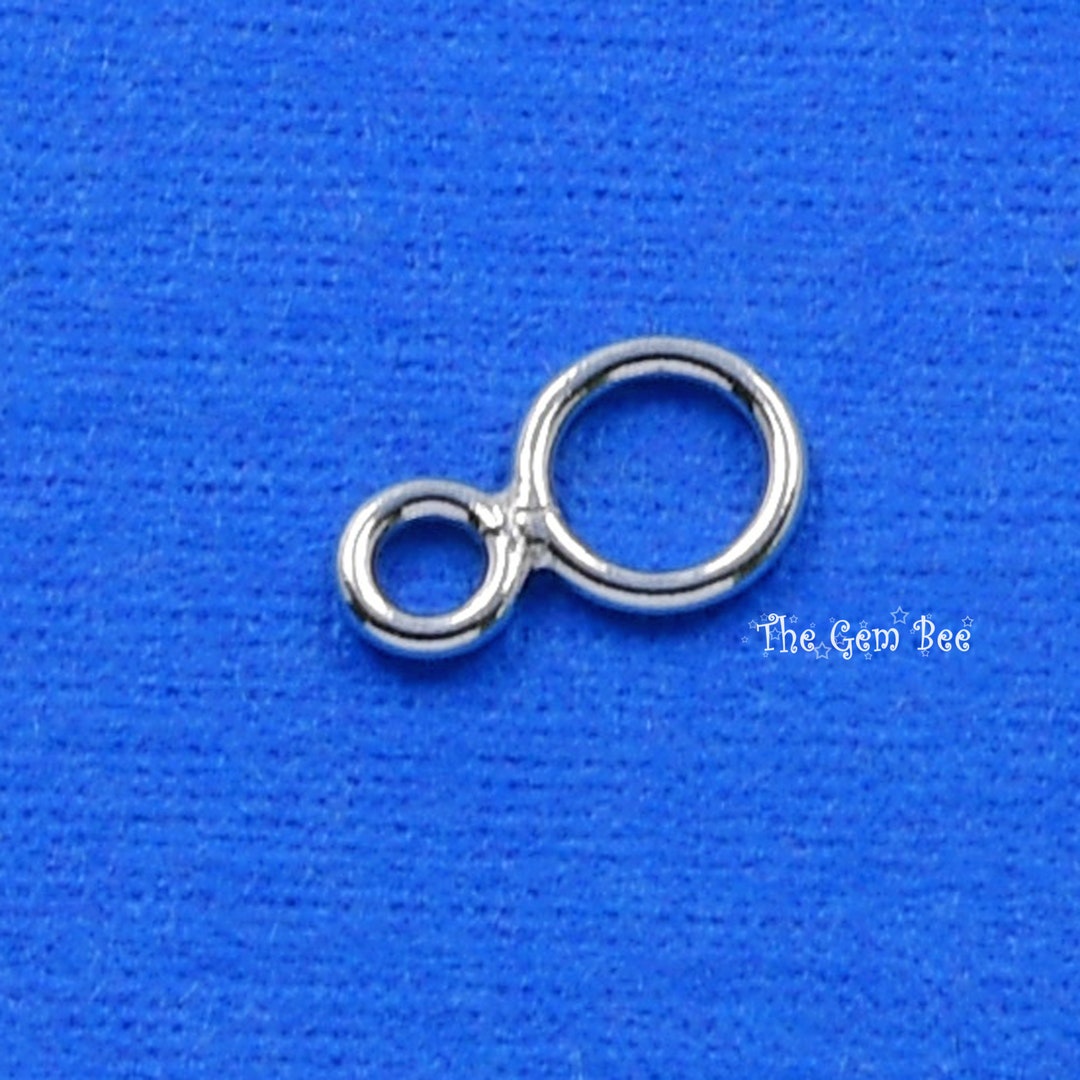 18k Solid White Gold Figure 8 Connector 20 Gauge Jump Ring for Crimp ...