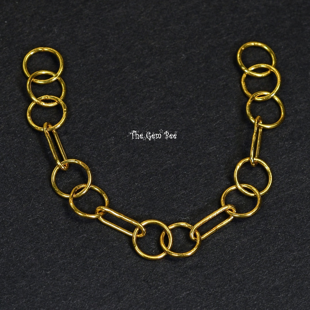 5.5mm 18k Solid Yellow Gold 22 Gauge Fancy Cable Chain Extender 3 INCH ...