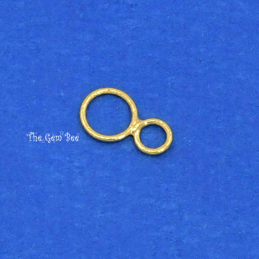 18k Solid Yellow Gold Figure 8 Connector 20 22 Gauge Jump Ring for ...