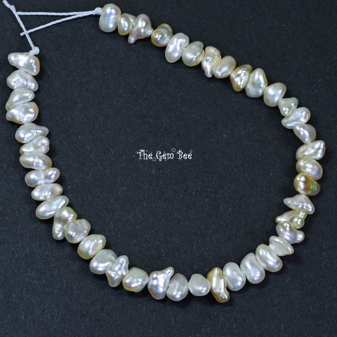 4.2mm-5mm Large Japanese Akoya Natural Cream Saltwater Keshi Pearl ...