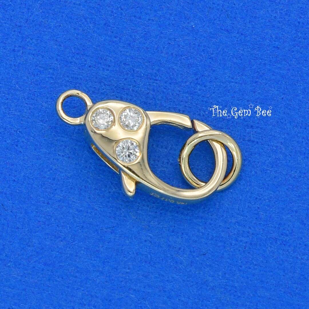 8.8mmx15.6mm 14k Solid Yellow Gold Diamond Accent Fancy Large Double ...