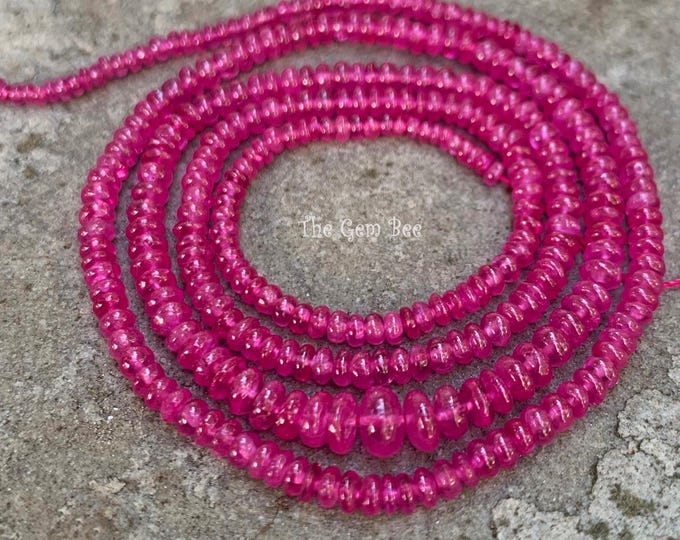 2mm-5mm Finest Gem Grade Burmese Red Ruby Petite Smooth Rondelle Beads ...