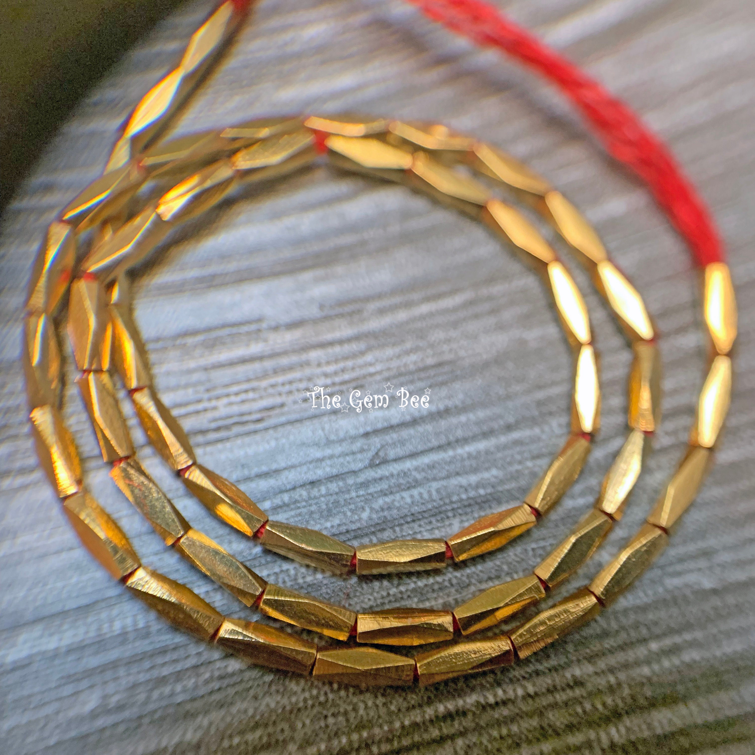 1mmx3mm 18k Solid Yellow Gold Faceted Fancy Nuggets Tube Findings Beads ...
