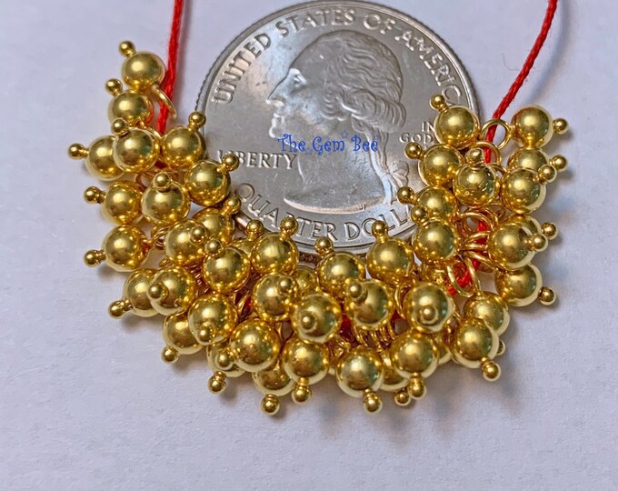 3.8mmx8mm 18k Solid Yellow Gold Handmade Ball With Granulation Point ...