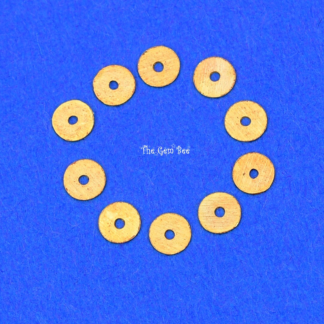 3mm 18k Solid Yellow Gold Handmade Thin Disc Spacer Findings Beads (10 ...