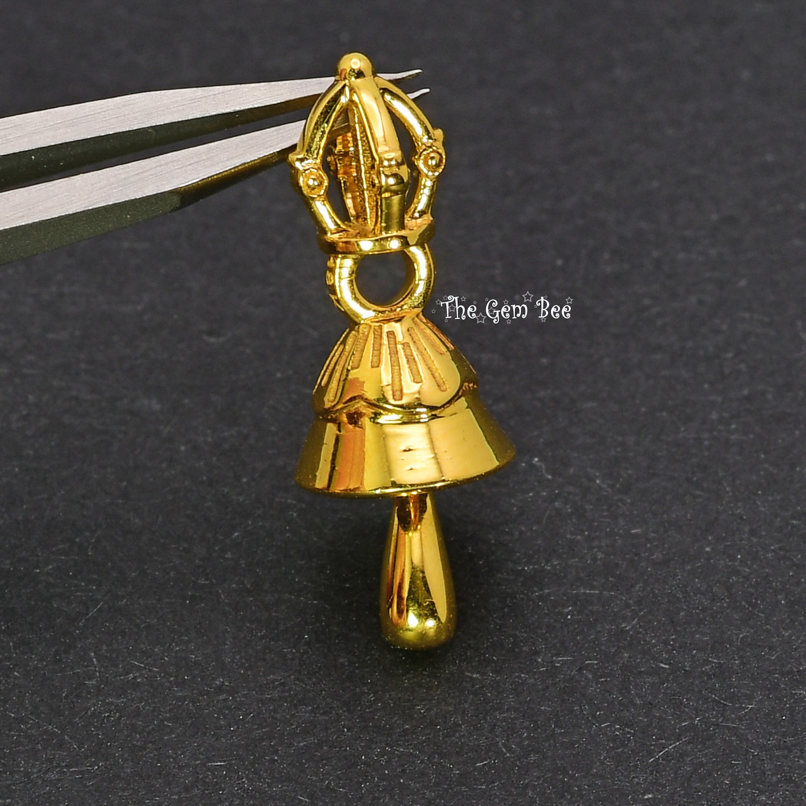 Heavy 18k Solid Yellow Gold Fancy Bell Charm Pendant Finding - Etsy