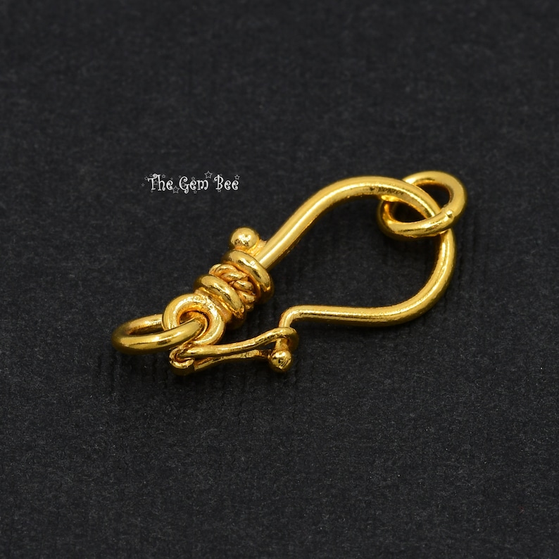 8.8mmx17.8mm 18k Solid Gold Large Fancy Hook Clasp Finding With ...