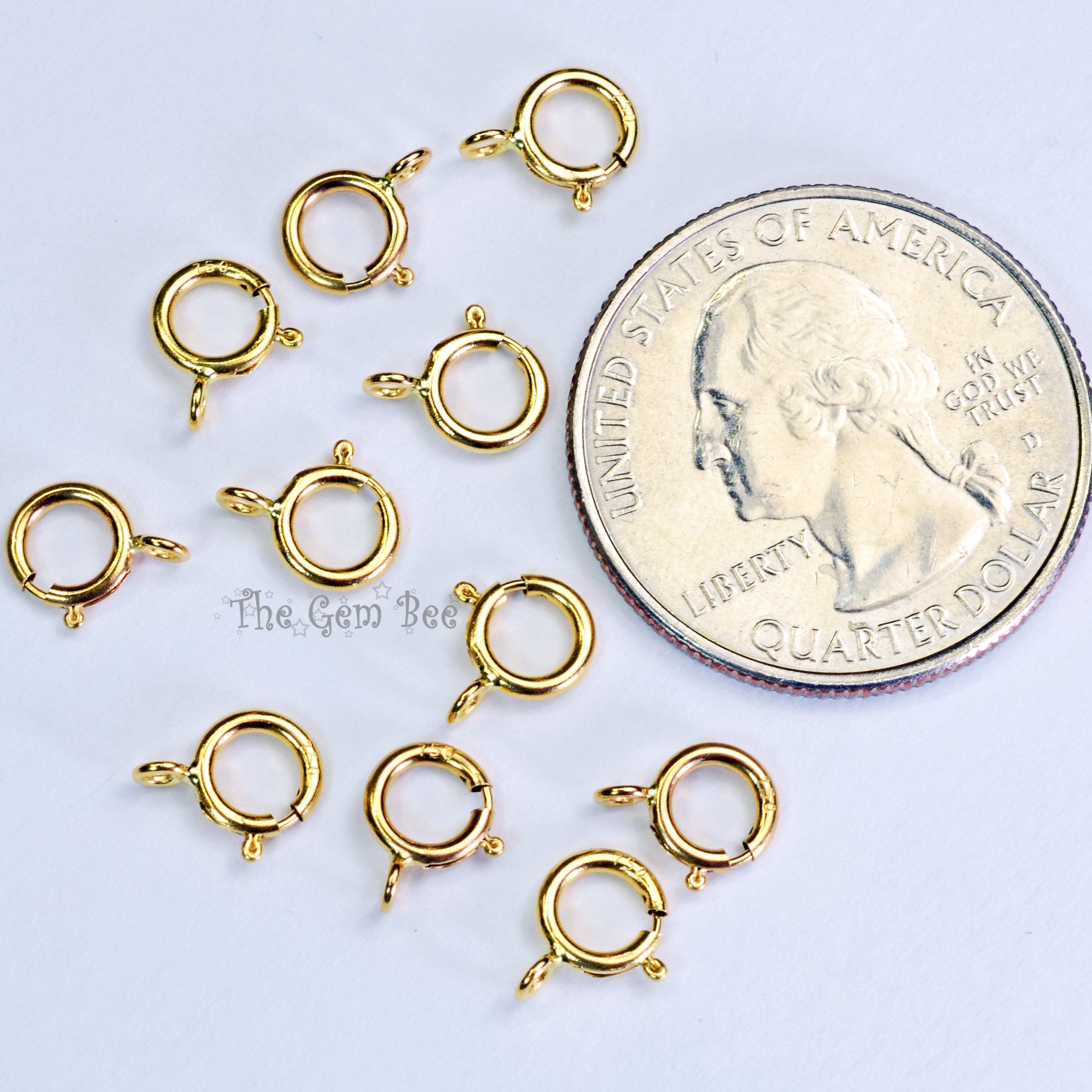 6MM 18k Solid Yellow Gold Spring Ring Clasp With Closed Jump - Etsy