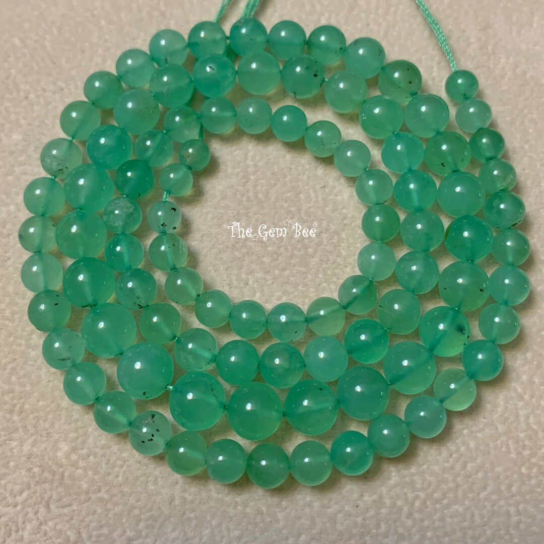 5mm-6mm Old Stock Australian Imperial Chrysoprase Sphere Bead 19 Inch ...