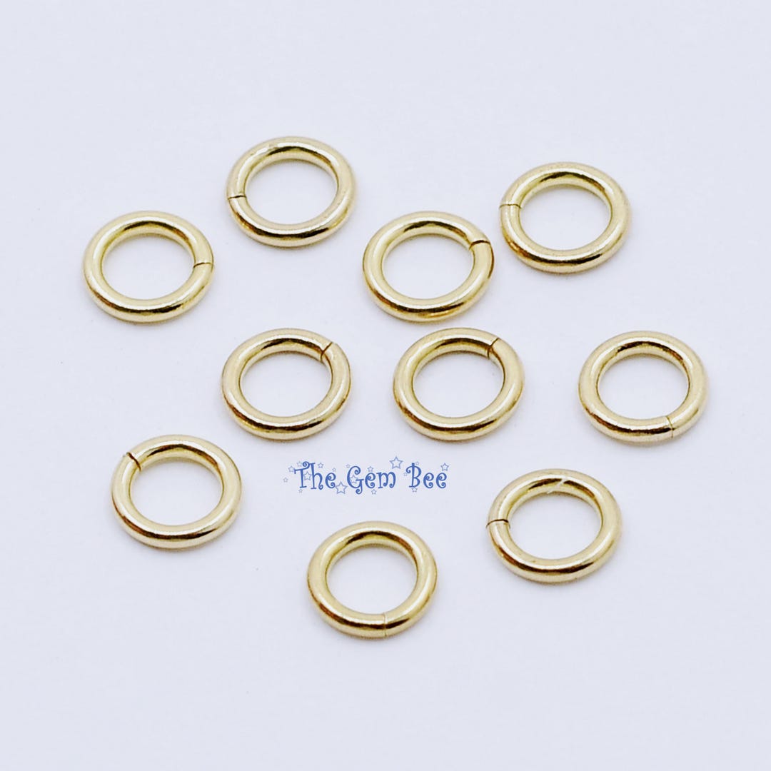 3.5MM 22 Gauge 14k Solid Yellow Gold Open Jump Rings (10) or (5) or (1 ...