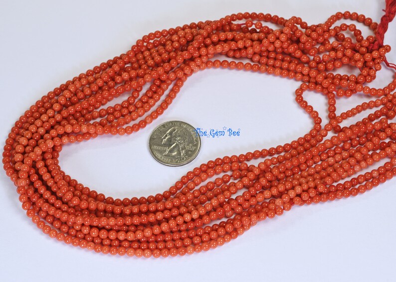 3.8MM Italian Sardinia Undyed Salmon Orange Red Seed Coral - Etsy