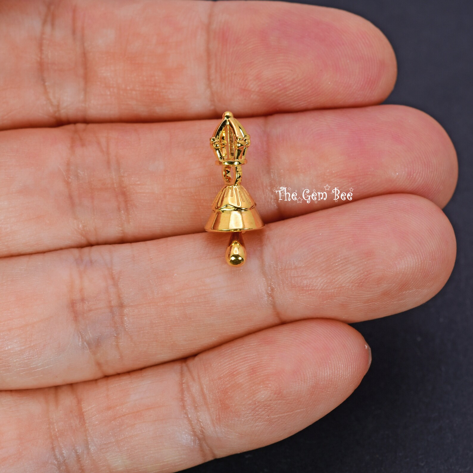 Heavy 18k Solid Yellow Gold Fancy Bell Charm Pendant Finding - Etsy