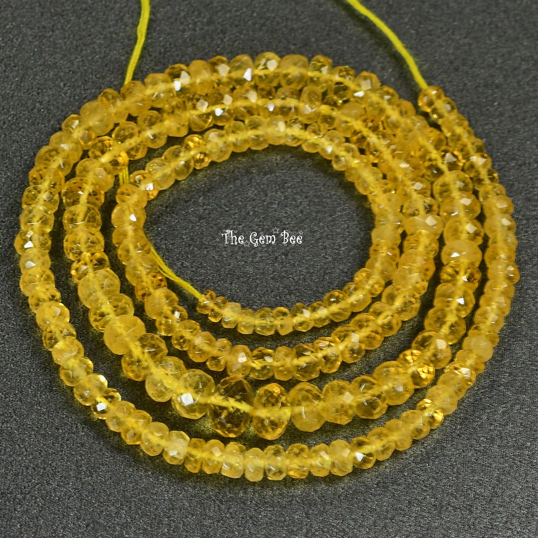 3mm-6.3mm Heliodor Golden Yellow Beryl Faceted Rondelle Bead - Etsy