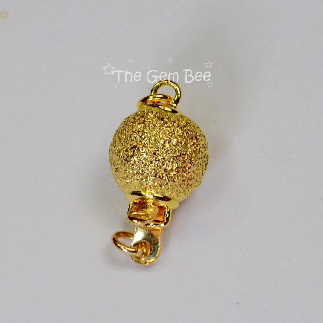 6mm 8mm 14k Solid Yellow Gold Sphere Clasp With Textured Surface - Etsy