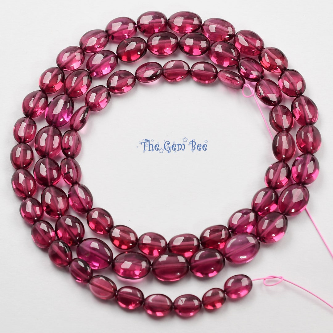 Malawi High Grade Cosmic Pink Rhodolite Garnet Smooth Oval Nugget Beads ...