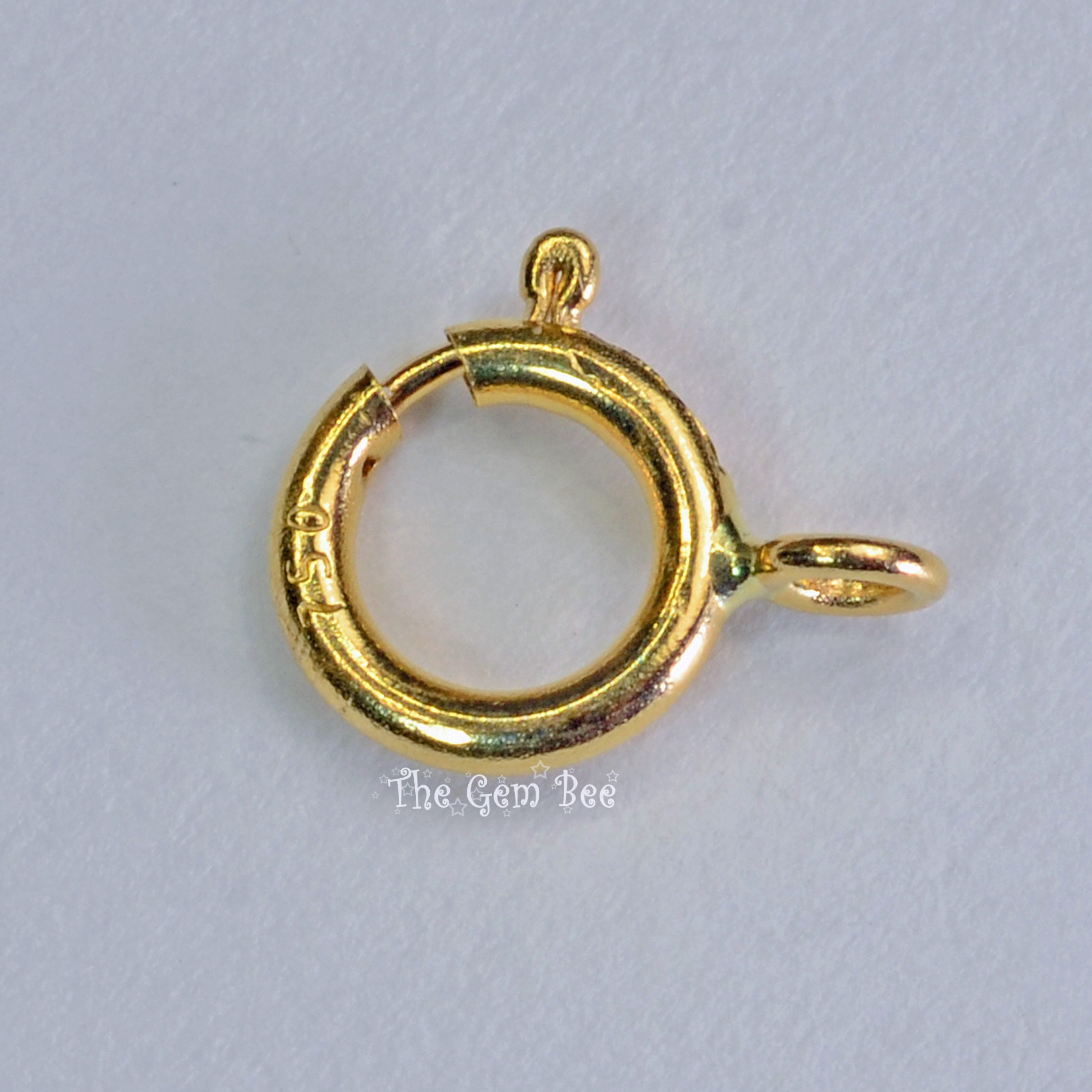 6MM 18k Solid Yellow Gold Spring Ring Clasp With Closed Jump - Etsy