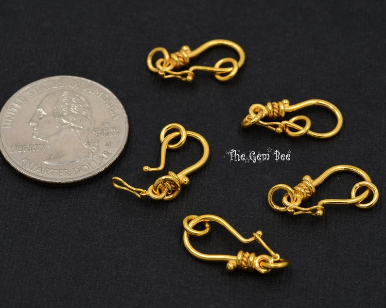 8.8mmx17.8mm 18k Solid Gold Large Fancy Hook Clasp Finding With ...